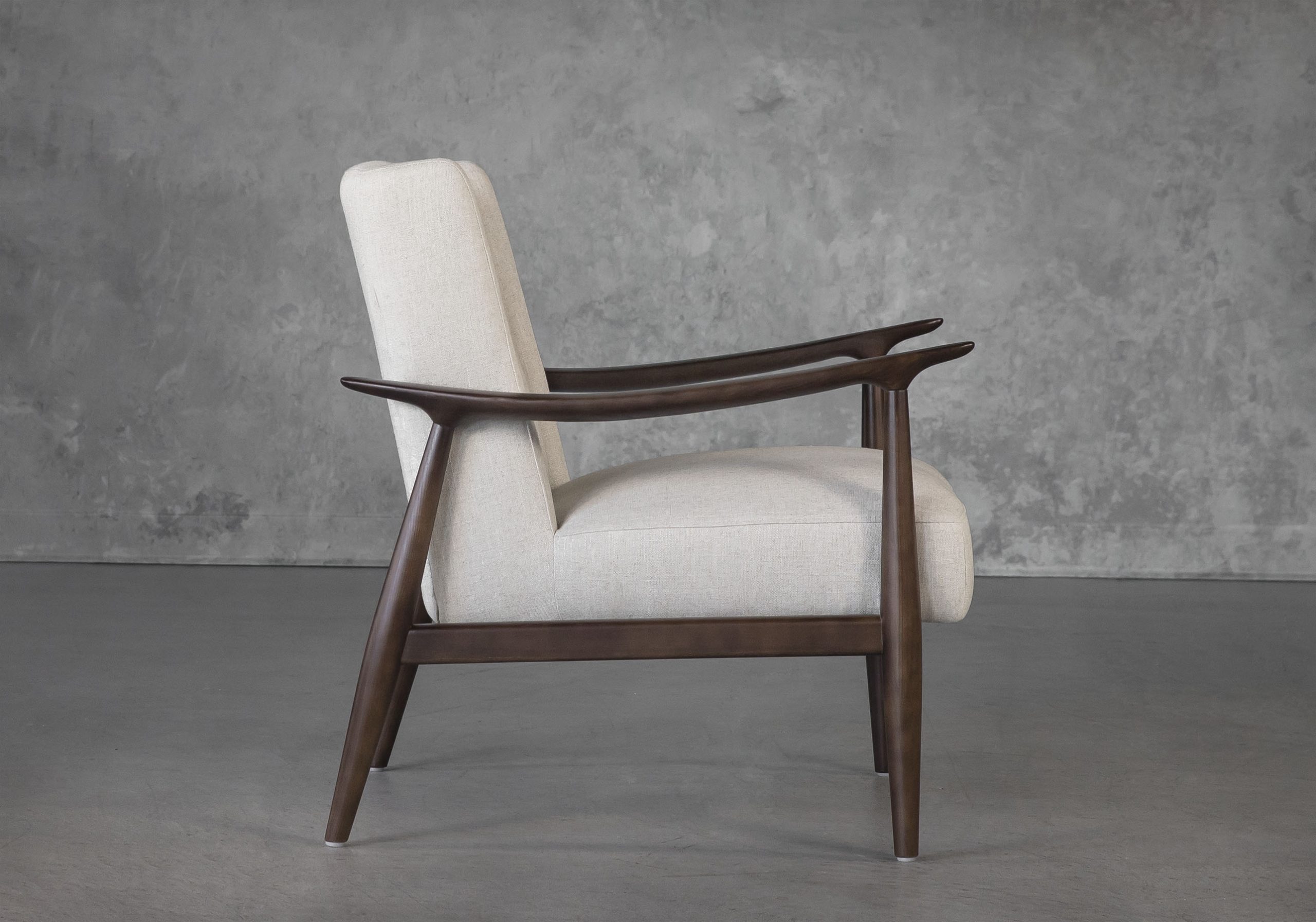 Clifton Linen Fabric Wood Frame Accent Chair | Muse & Merchant