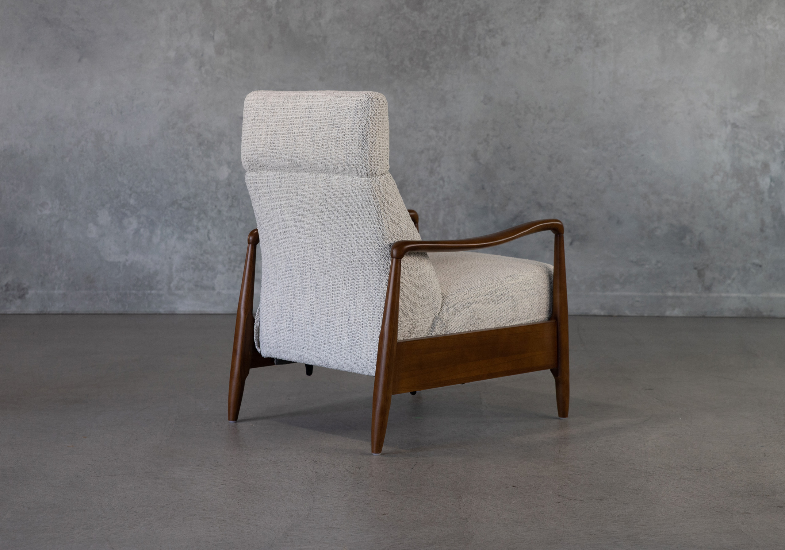 Hanford Beige Reclining Accent Chair with Wood Frame | Muse & Merchant