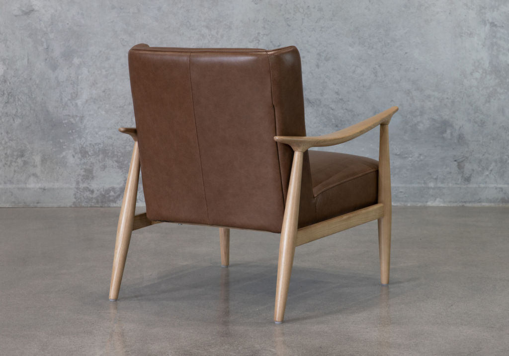Clifton Chestnut Leather Wood Frame Accent Chair | Muse & Merchant