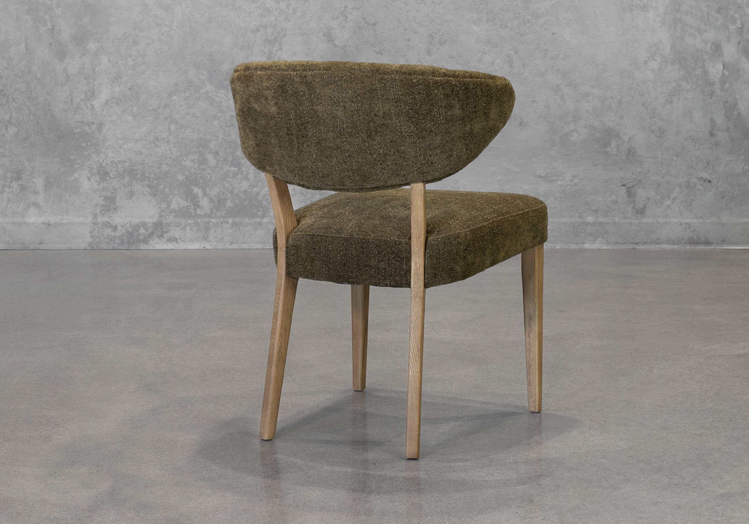 Drew Green Fabric Curved Dining Chair | Muse & Merchant