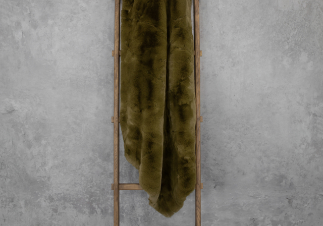 Alaska Faux Fur Throw in Green – Cosy & Chic Blanket | Muse & Merchant