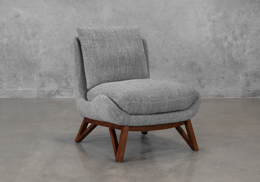 Oli Fabric Armless Accent Chair in Cyan | Muse & Merchant