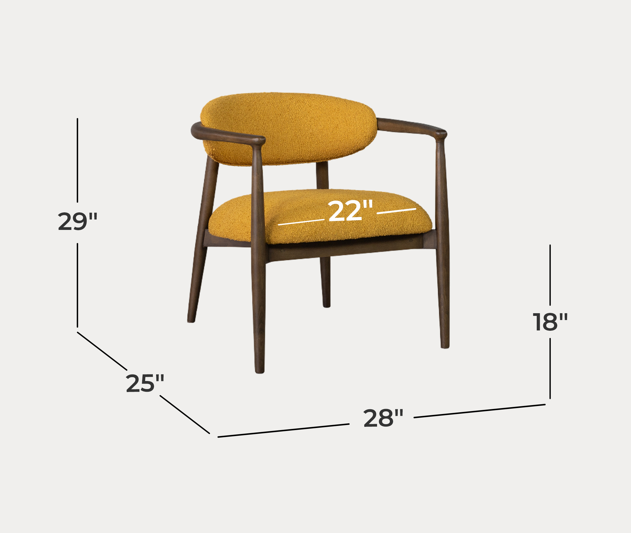 Elodie Mustard Fabric Accent Chair | Muse & Merchant