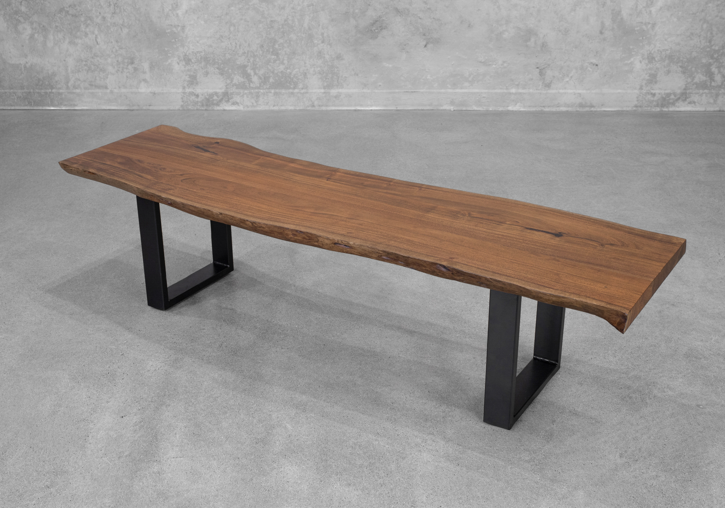 Jordan Live Edge Dining Bench in Washed Walnut | Muse & Merchant