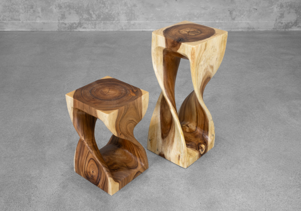 Sadie Acacia Wood Stools | Muse & Merchant