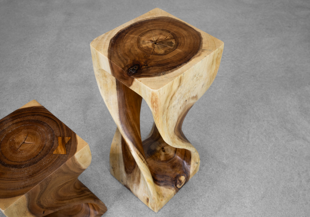 Sadie Acacia Wood Stools | Muse & Merchant